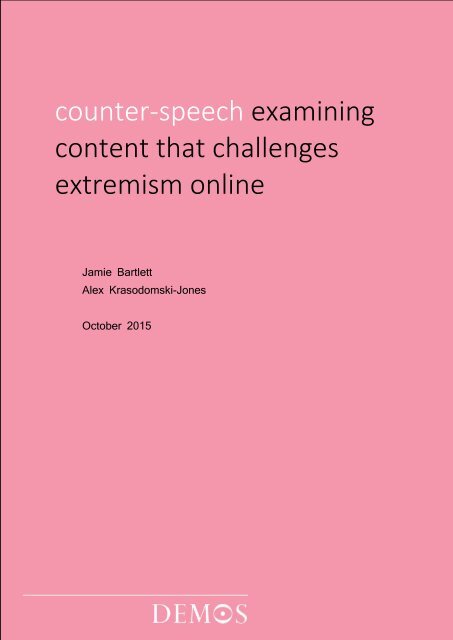 counter-speech examining content that challenges extremism online