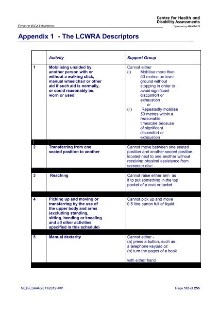 REVISED WCA HANDBOOK The