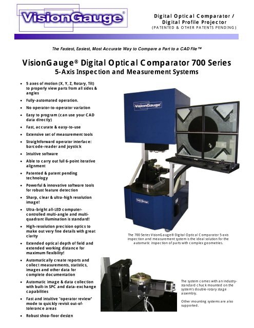 VisionGauge-Digital-Optical-Comparator-700-Series-Overview