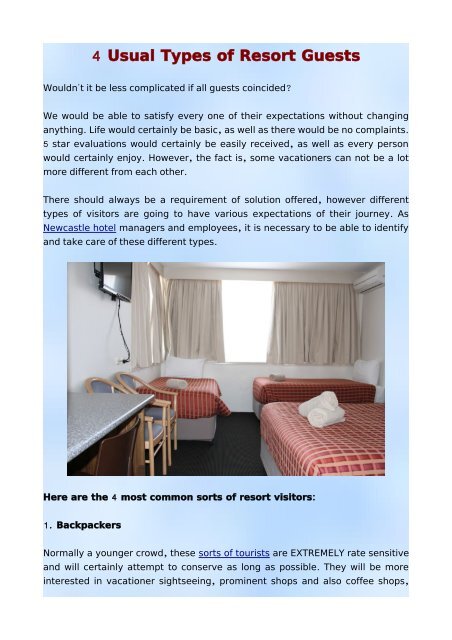 4 Usual Types of Resort Guests