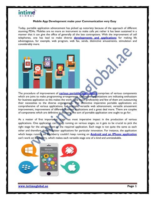 Mobile App Development make your Communication very Easy