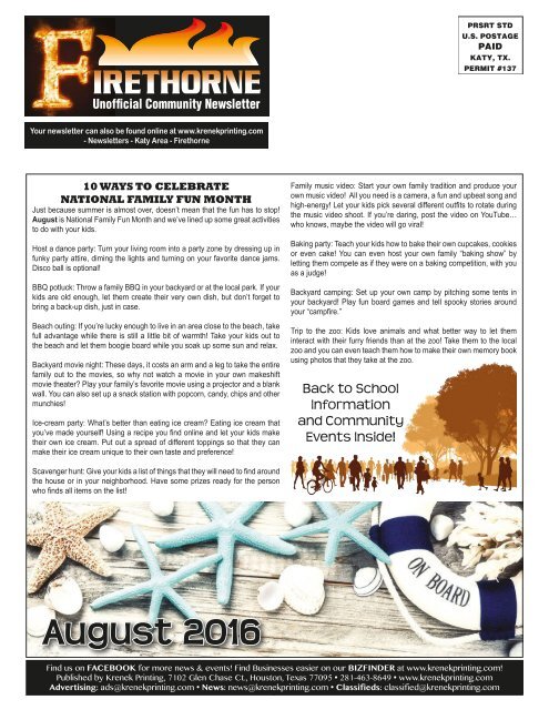 Firethorne August 2016