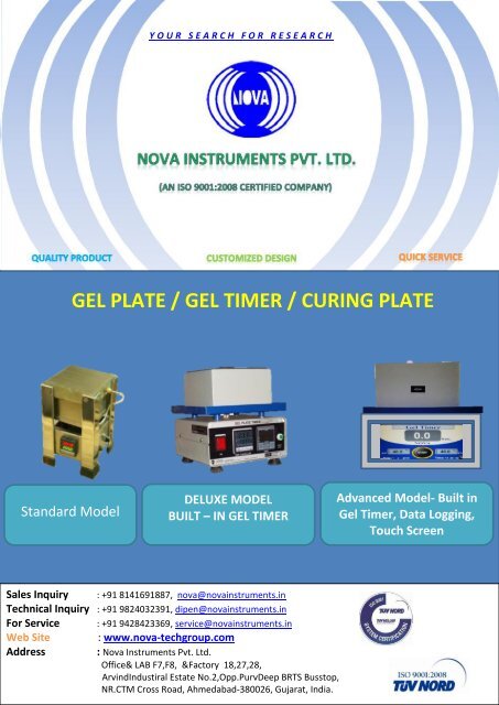 Nova Instruments Pvt. Ltd - Gel Timer - Gel Timer instrument - gel ...