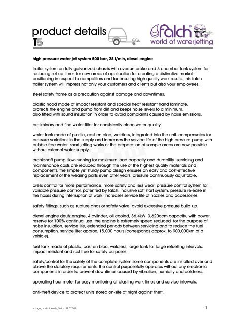 product datasheet (pdf)