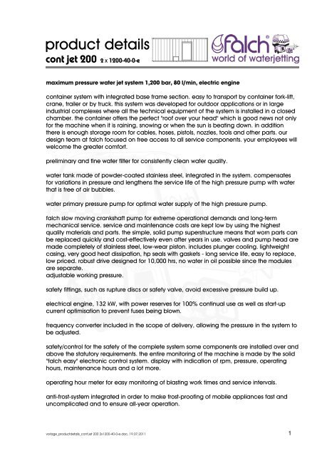 product datasheet (pdf)