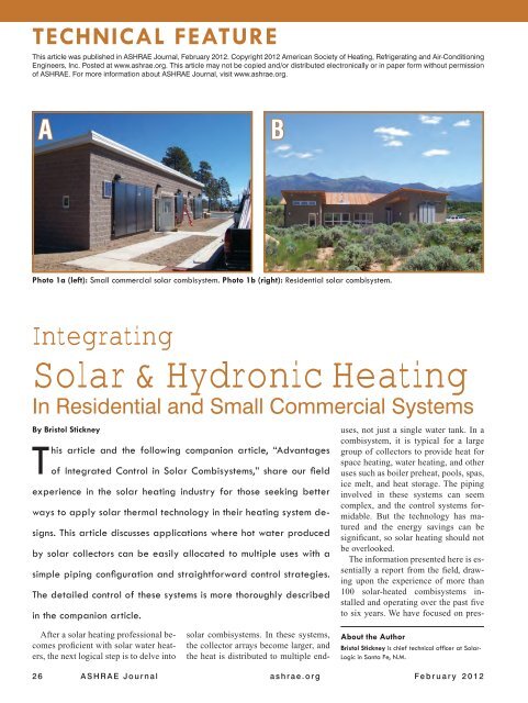 Solar&Hydronic heating