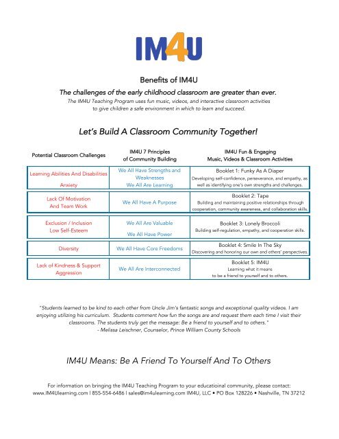 R4 IM4U TP Benefits Chart