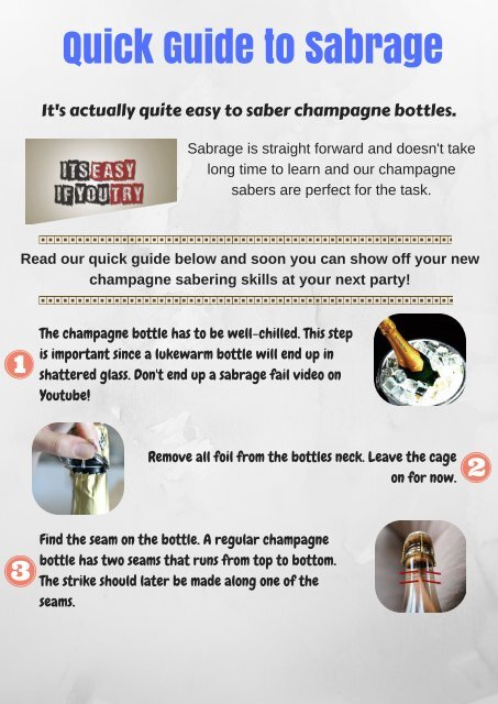 Saber Champagne with Ease-Guide to Sabrage