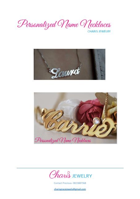 Charis Personalised Name Necklace Brochure