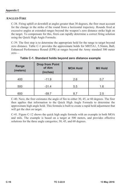 Appendix C ANGLED FIRE C-
