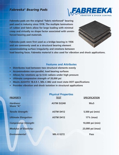 Fabreeka Bearing Pads