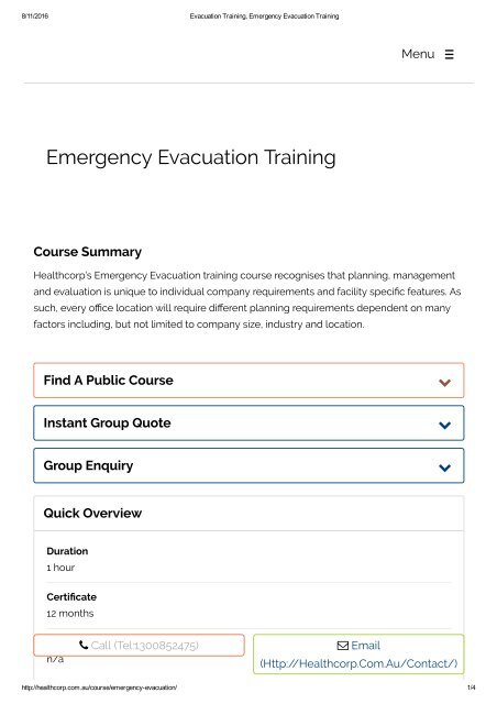 Evacuation Training, Emergency Evacuation Training
