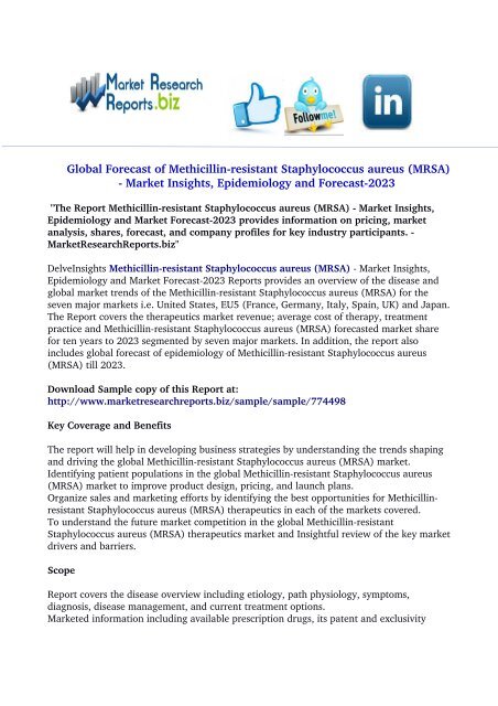 Methicillin-resistant Staphylococcus aureus (MRSA) - Market Insights, Epidemiology and Market ...