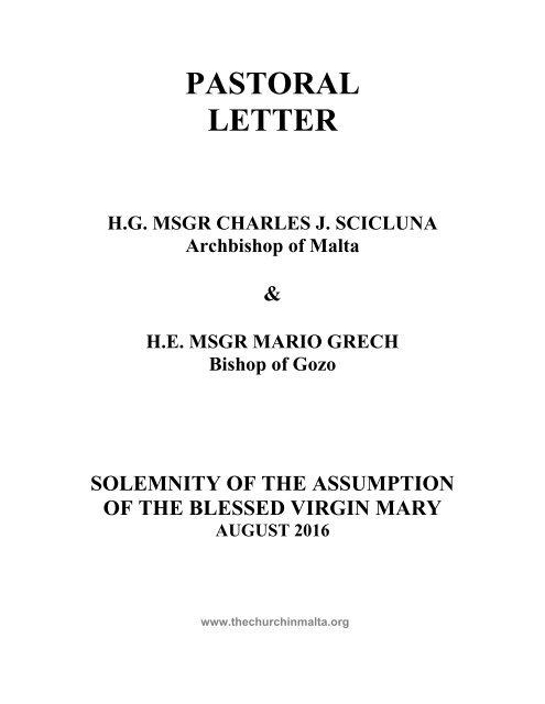 Pastoral Letter August 2016 en