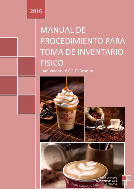MANUAL DE PROCEDIMIENTO PARA TOMA DE INVENTARIO FISICO EN LA TIENDA JV 18