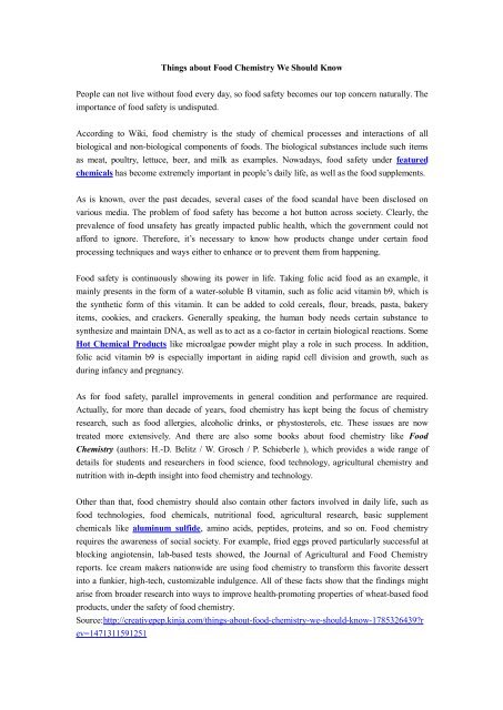 Food Chemistry Examples