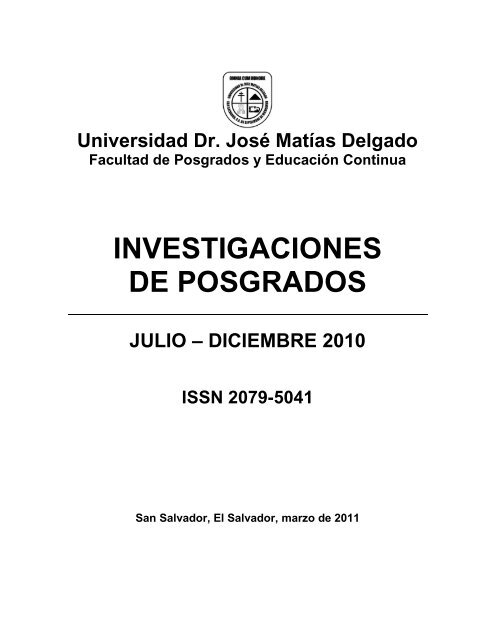 Universidad Dr. José Matías Delgado Facultad de Posgrados y ...