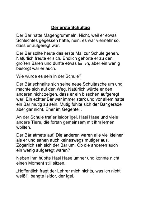geschichte 1 schultag