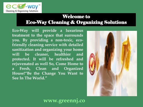 Housekeeping in Montclair|Eco-Way Cleaning & Organizing Solutions