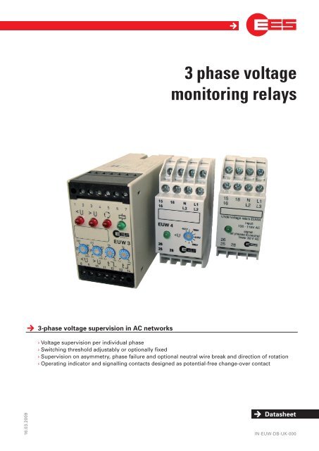 3 phase voltage monitoring relays - EES Elektra Elektronik GmbH ...