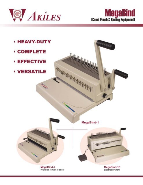 MegaBind Akiles Comb Binding Machine by Printfinish.com