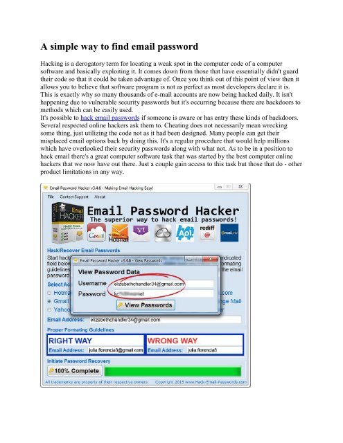 Hack email passwords