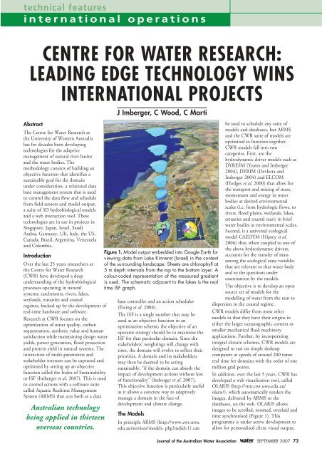 Centre for Water Research - Precision Measurement Engineering