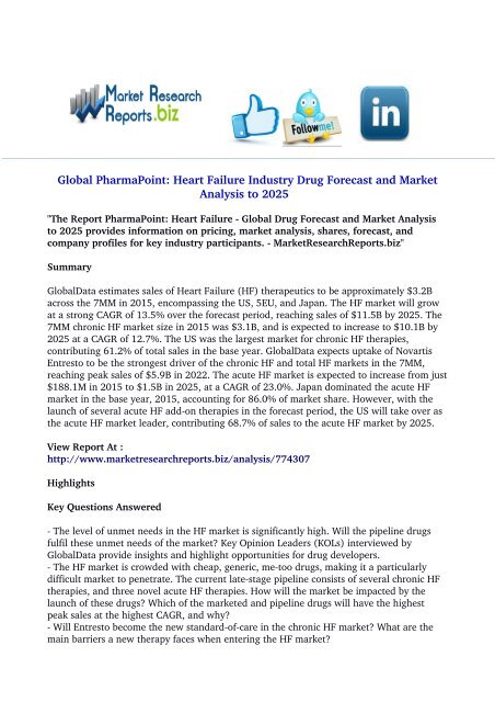 PharmaPoint: Heart Failure - Global Drug Forecast and Market Analysis ...