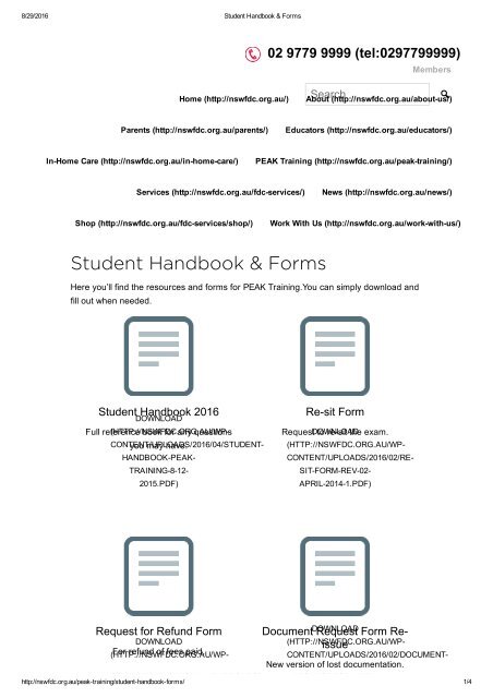 Student Handbook & Forms