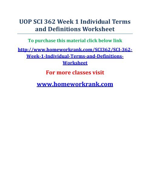 UOP_SCI_362_Week_1_Individual_Terms_and_Definitions_Worksheet