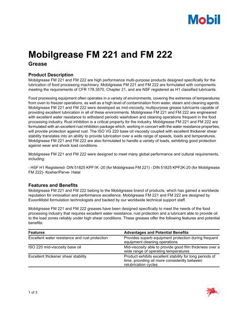 Mobilgrease FM 221 and FM 222