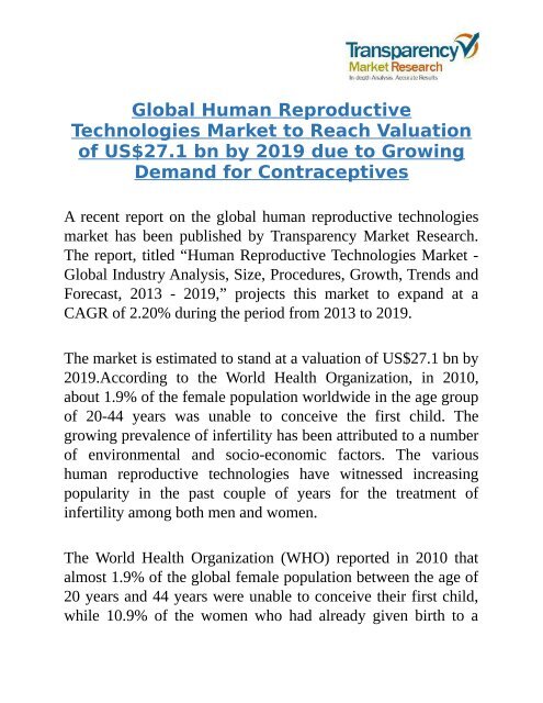 Human Reproductive Technologies Market2