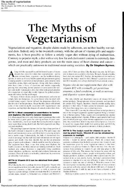 Myth Of Vegetarianism