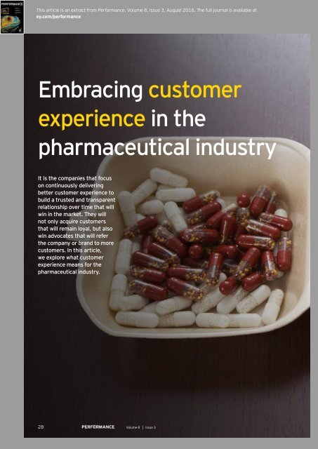 Embracing customer experience in the pharmaceutical industry