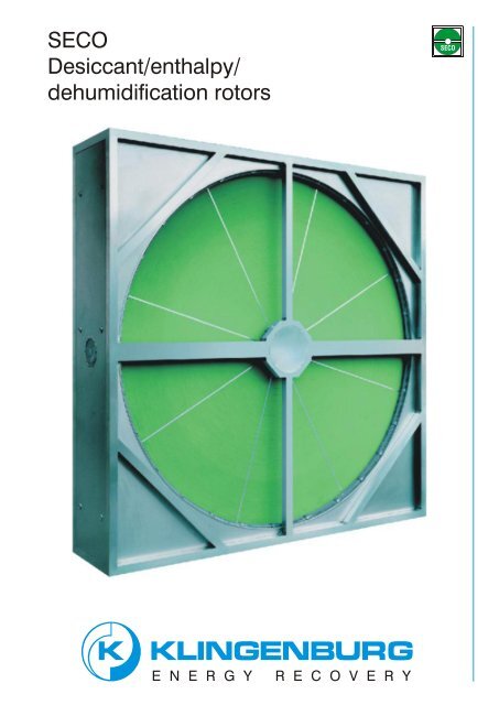 Desiccant/enthalpy/dehumidification rotor SECO - Klingenburg GmbH