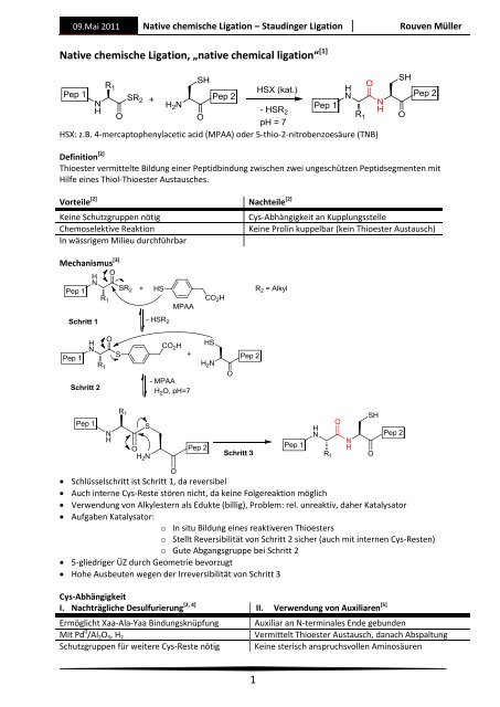 1 Native chemische Ligation, „native chemical ligation“