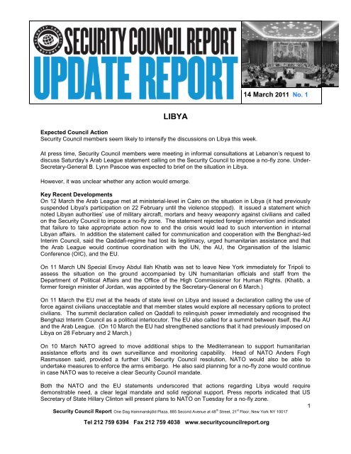 Issue Brief Template - Security Council Report