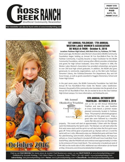 Cross Creek Ranch October 2016