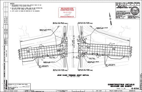C-C114 JPCP Ramp Termini Joint Detail - AC1 & AC2 Lines