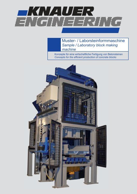 Sample / Laboratory block making machine - Knauer Engineering