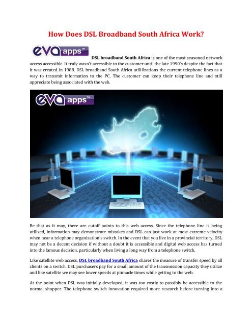 How Does DSL Broadband South Africa Work?