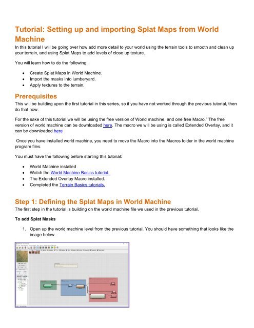 Tutorial Setting up and importing Splat Maps from World Machine