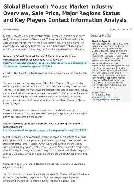 Bluetooth mouse Market