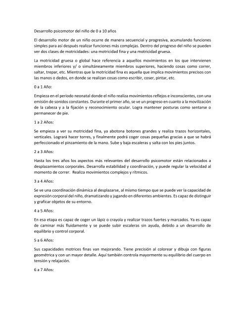 Desarrollo psicomotor