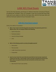 LAW 531 Final Exam Correct Answers