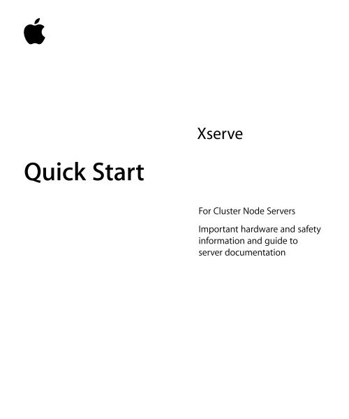 Apple Xserve (Cluster Node) - Quick Start - Xserve (Cluster Node ...