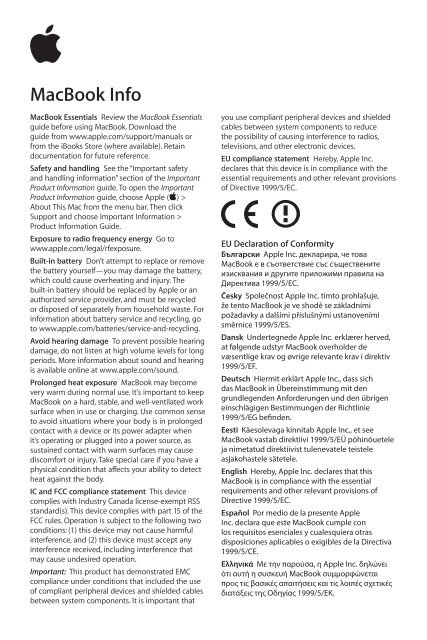 Apple MacBook (Retina, 12-inch, Early 2015) - Info Guide - MacBook ...