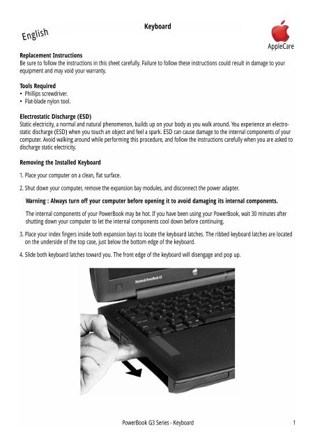 Apple PowerBook G3 Series - Keyboard Replacement Instructions ...
