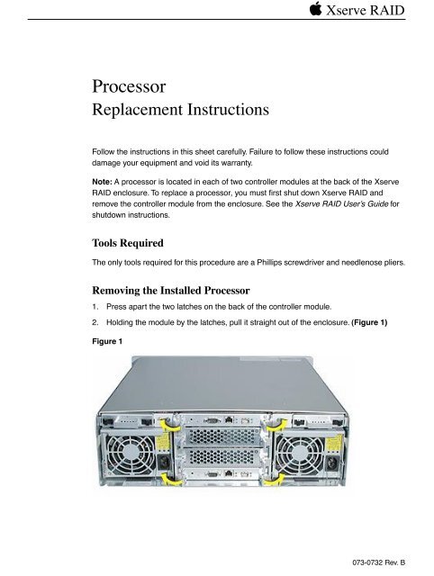 Apple Xserve RAID - Processor - Replacement Instructions - Xserve RAID ...