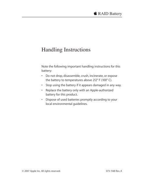 Apple Mac Pro RAID Card Battery Handling Instructions (DIY) - Mac Pro ...